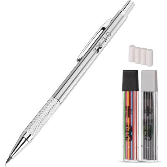 Office | Mechanical Pencil Metal 2mm For Drafting Drawing Lead Holder ...